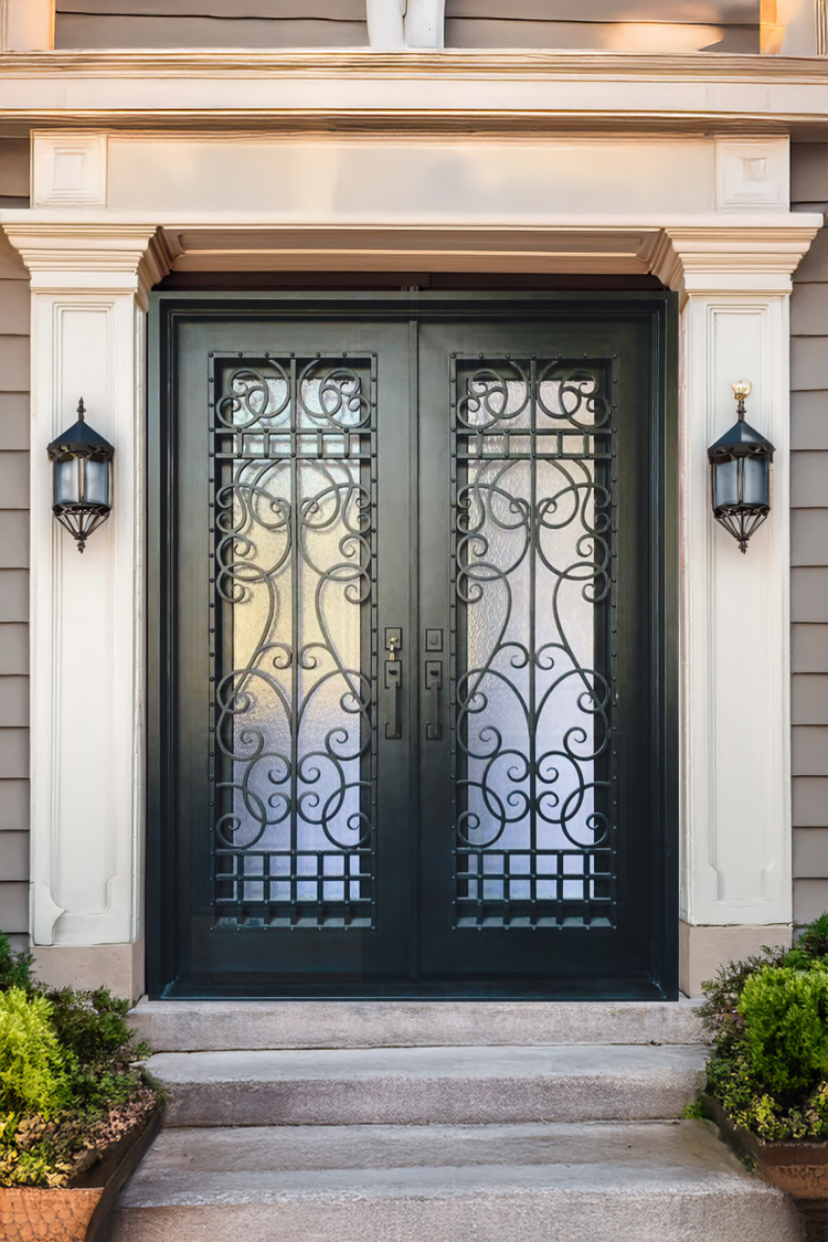 Double Iron Doors | Wrought Iron Double Front Doors – Nationwide Iron Works